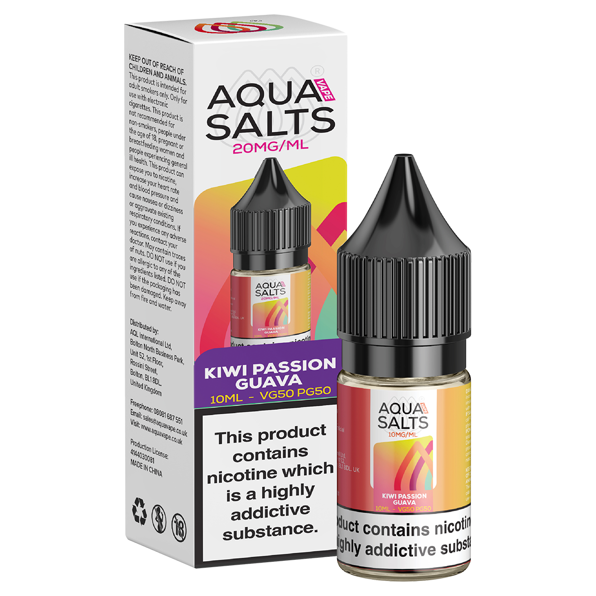 Kiwi Passion Guava Nic Salt by Aqua Salts 10ml | 3 For £10 – Vape Shop