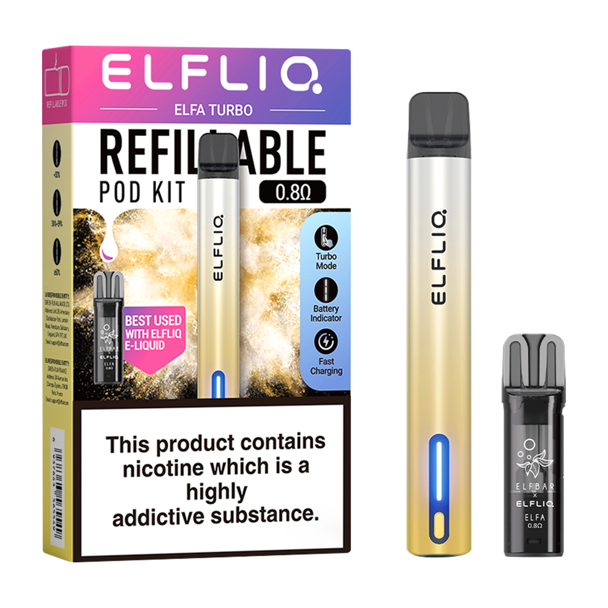 Elfliq Elfa Turbo Pod Kit | Refillable Pod Kit | MTL – Vape Shop