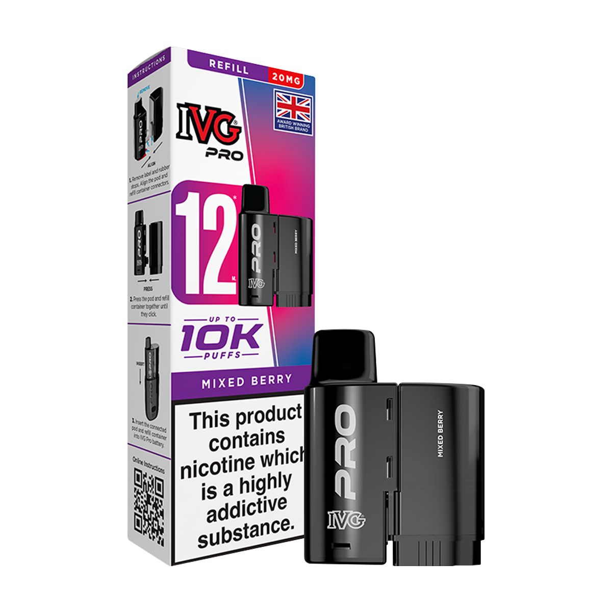 Mixed Berry IVG Pro 12 Refill Pack - Prefilled Pod – Vape Shop