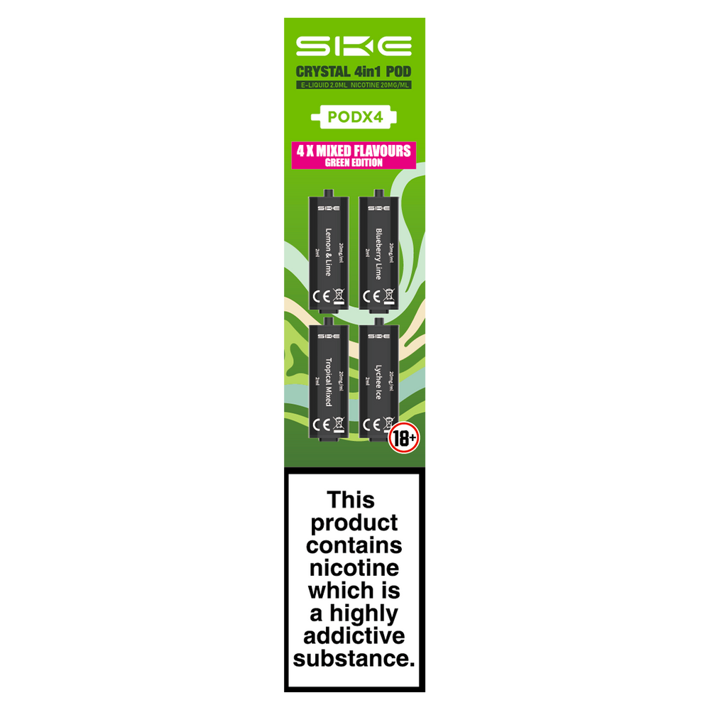 Green Edition SKE Crystal 4in1 Pods | Mixed Vape Flavours – Vape Shop