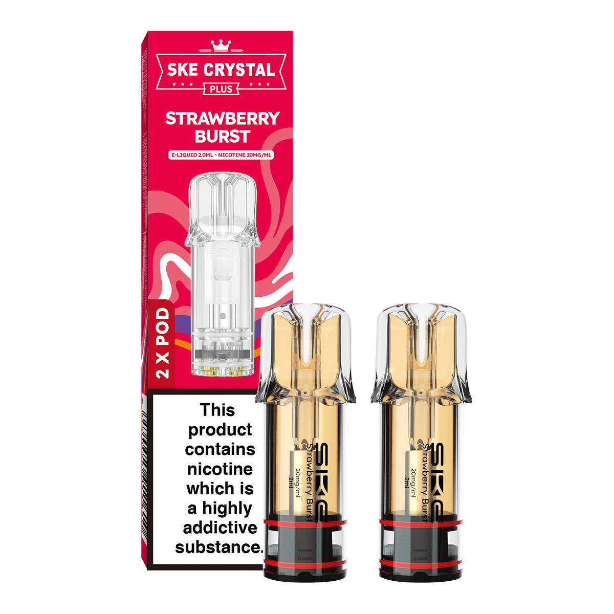 Strawberry Burst SKE Crystal Plus Pods | Vape Shop | 3 for £15
