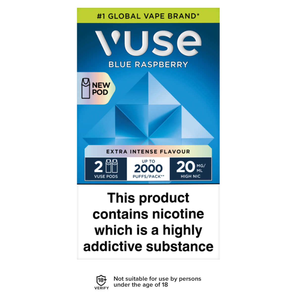 Blue Raspberry Vuse Pro Pods | 3 For £15 | Up To 2000 Puffs – Vape Shop