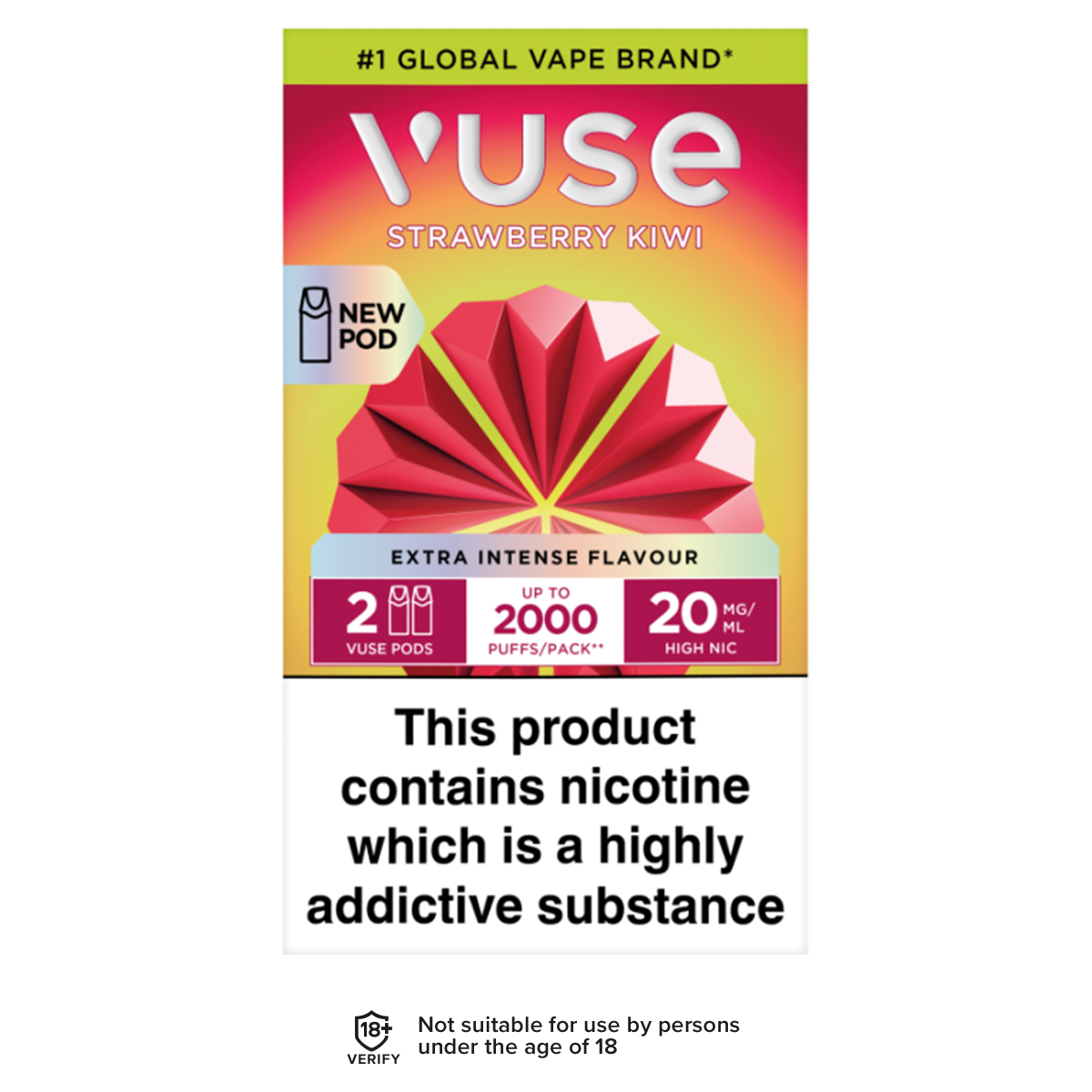 Strawberry Kiwi Vuse Pro Pods | 3 For £15 | Up To 2000 Puffs – Vape Shop