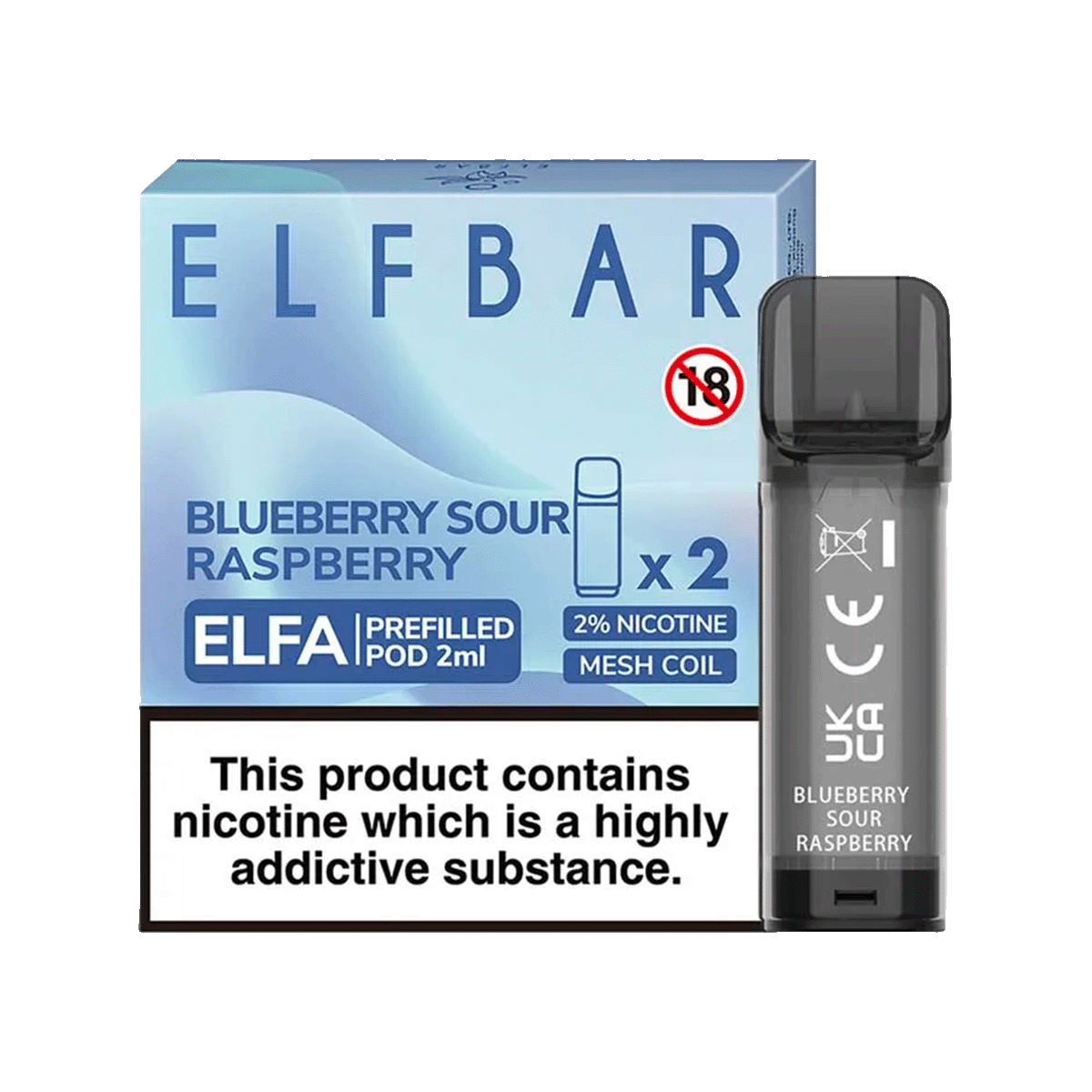 Blueberry Sour Raspberry Elf Bar Elfa Pods (2 Pack) | 3 For £15 – Vape Shop